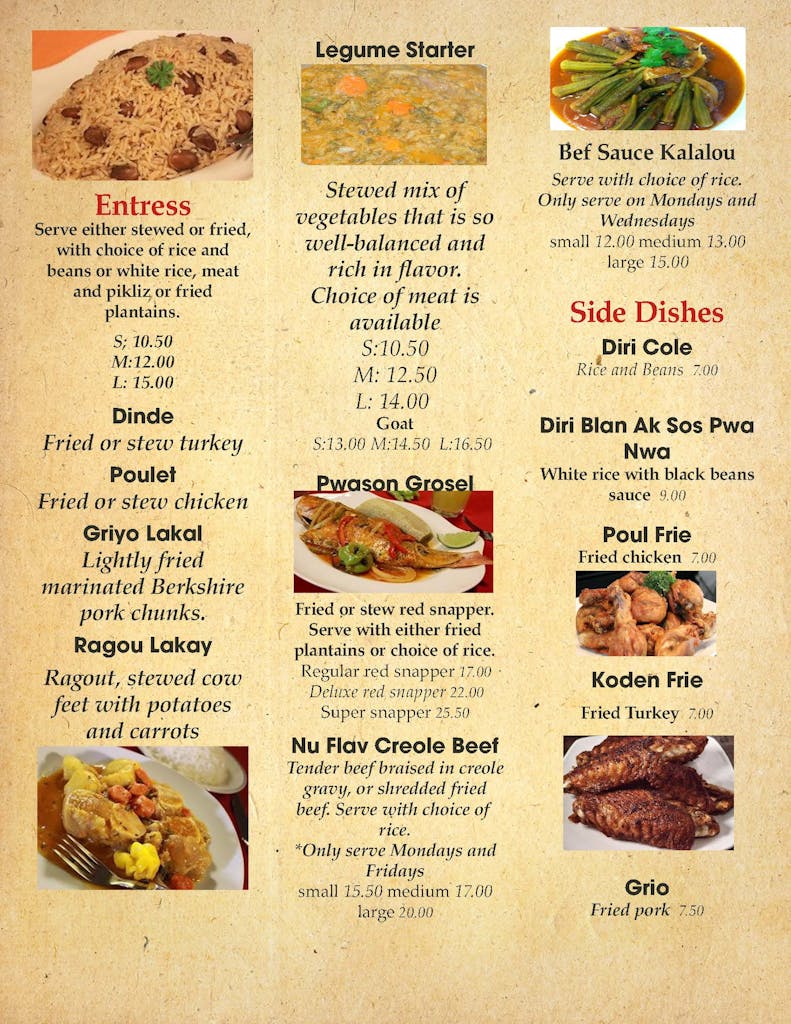 Menu - Nu Flav Restaurant