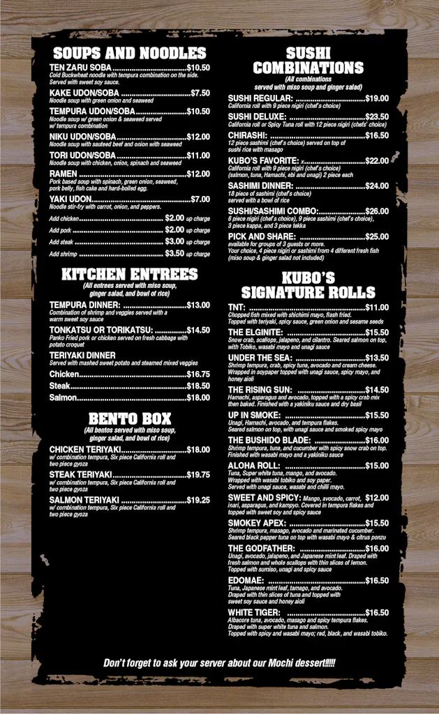 Home - KUBO SUSHI & SAKE LOUNGE