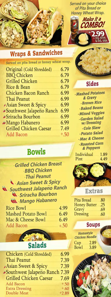 Menu - Ya Ya's Flame Broiled Chicken