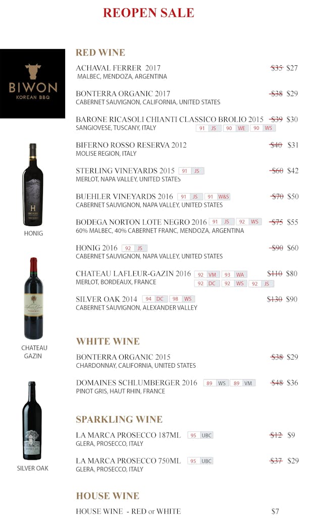 Menu - Biwon Restaurant