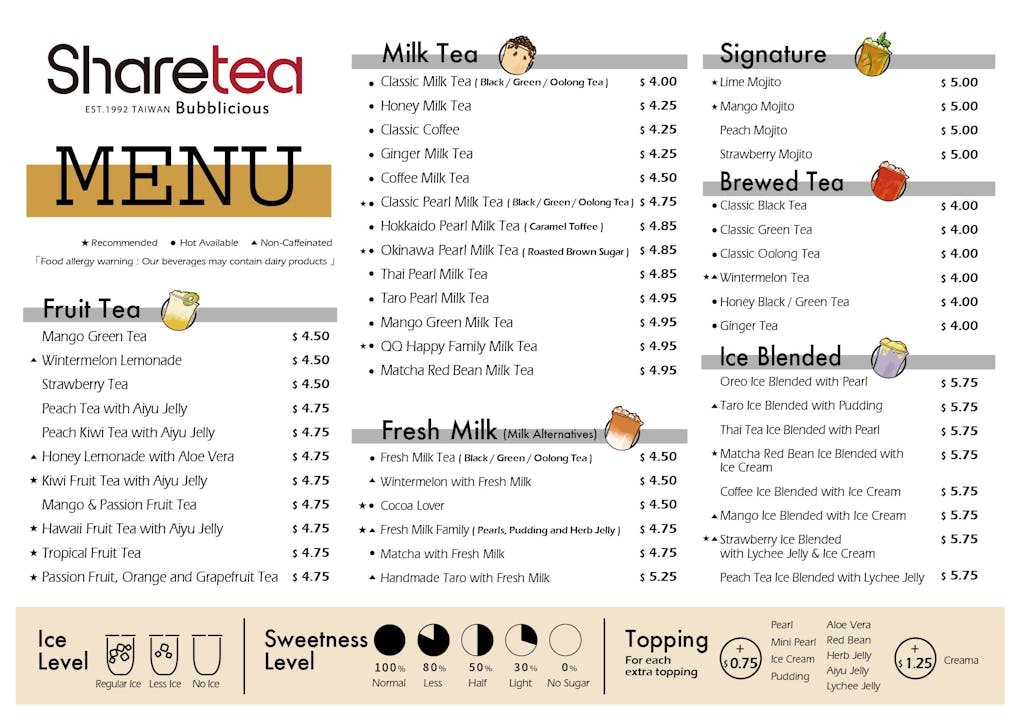 Menu - SHARETEA
