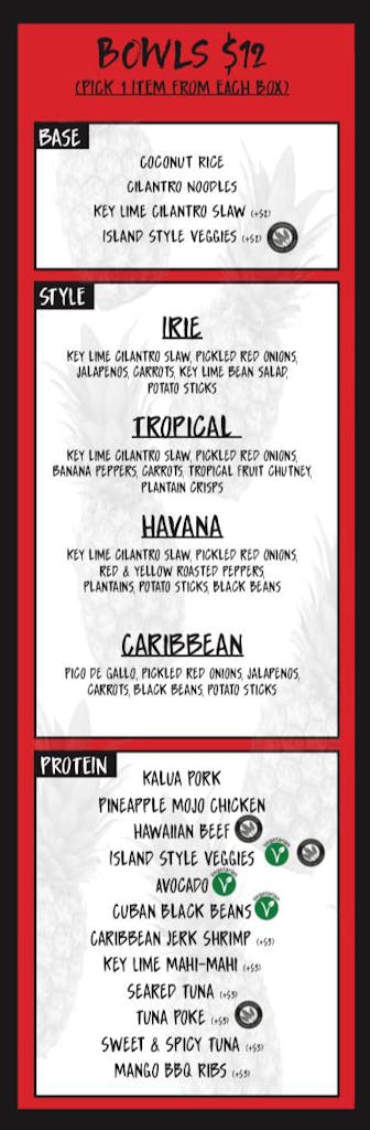 Menu - Irie Island Eats