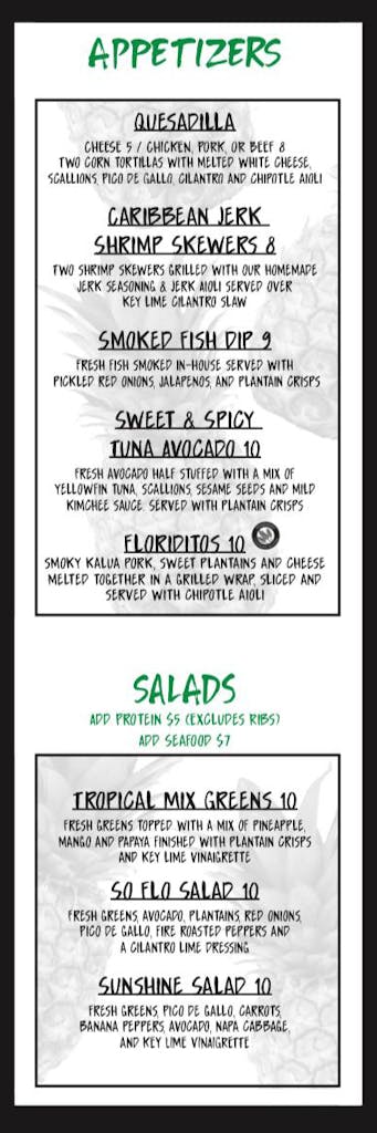 Menu - Irie Island Eats