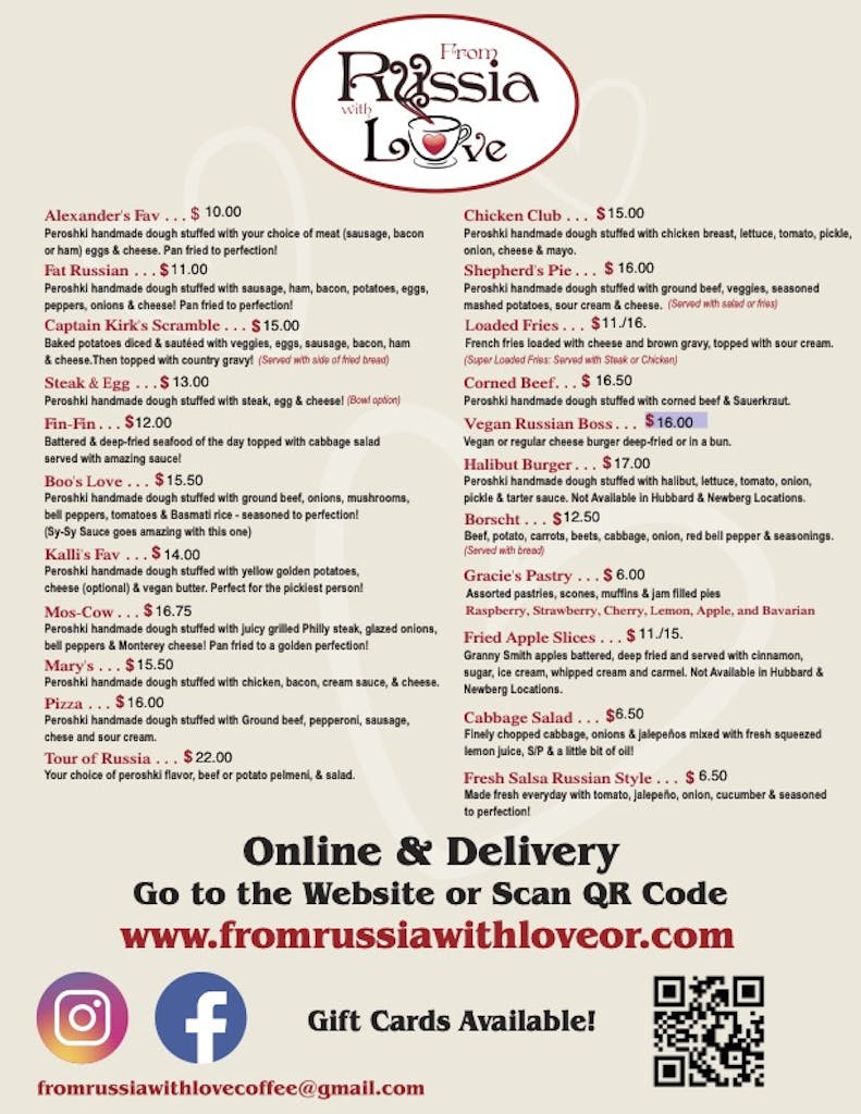 Menu - From Russia with Love