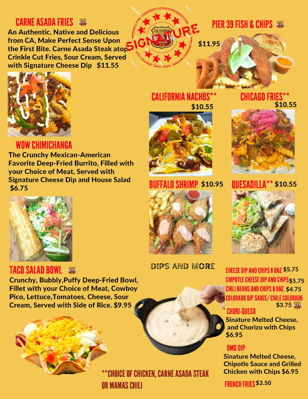 Menu - California Dip & Eat