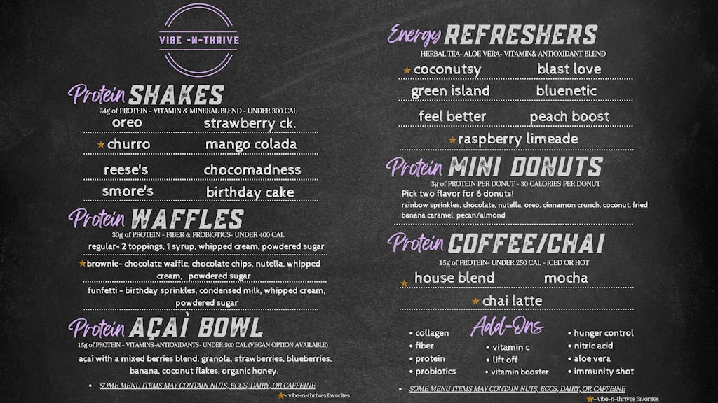 Menu - Vibe-N-Thrive