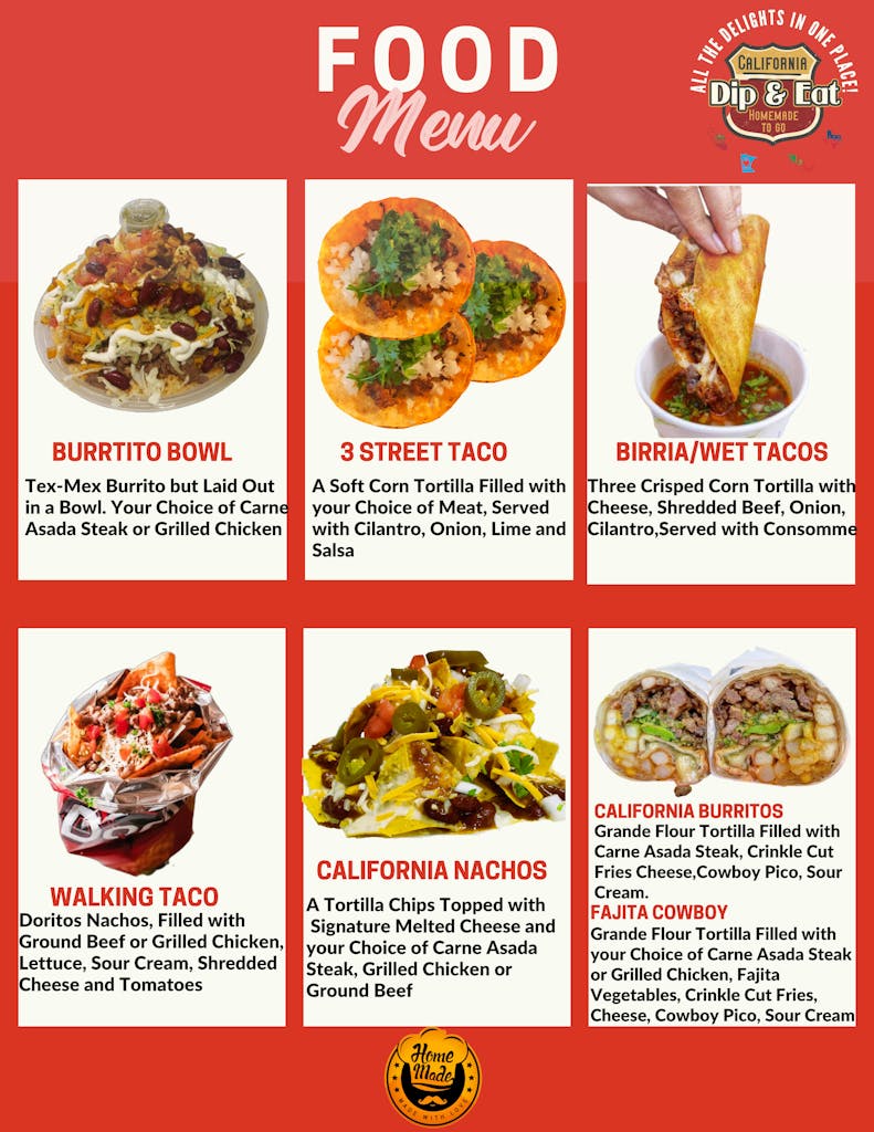Menu - California Dip & Eat