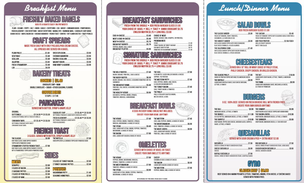 Menu - Bagel House
