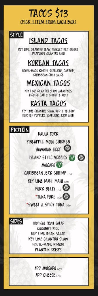 Menu - Irie Island Eats