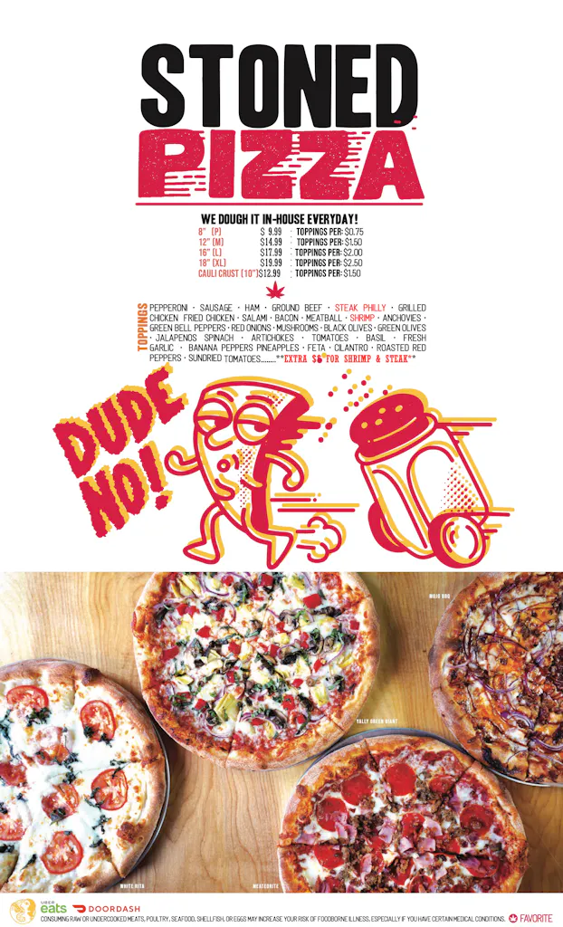 Menu - Stoned Pizza Kitchen