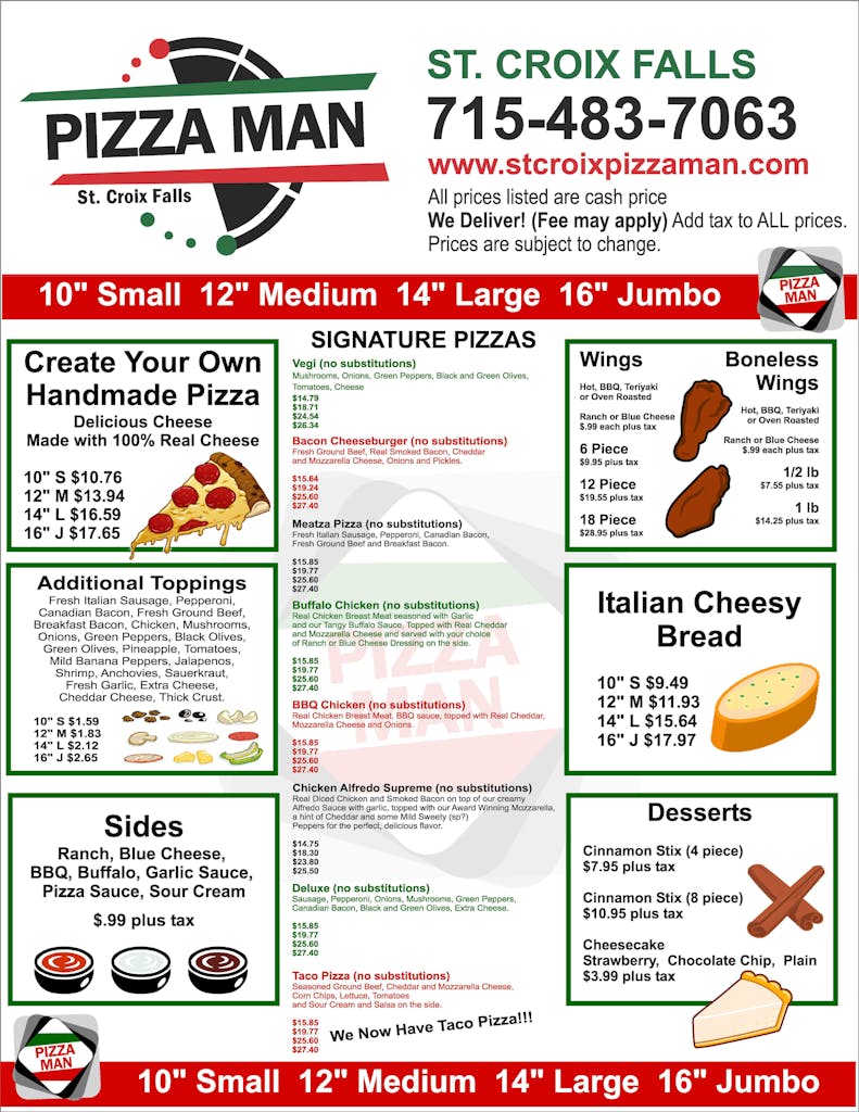 Menu - Pizza Man