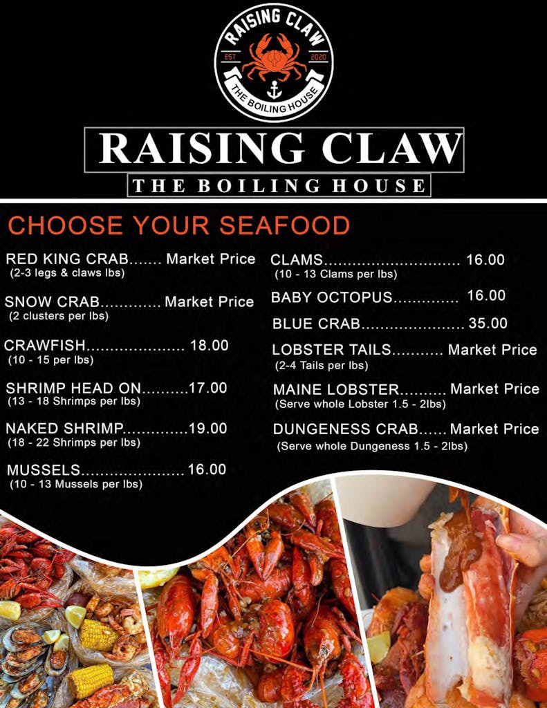 Menu - Raising Claw