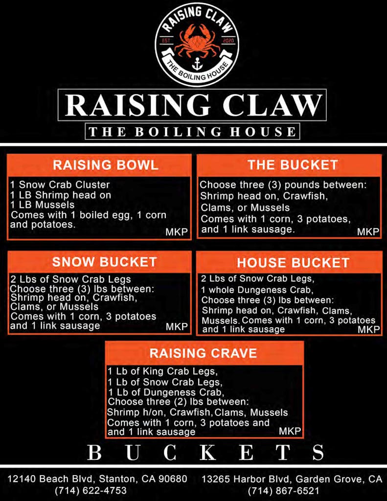 Menu - Raising Claw