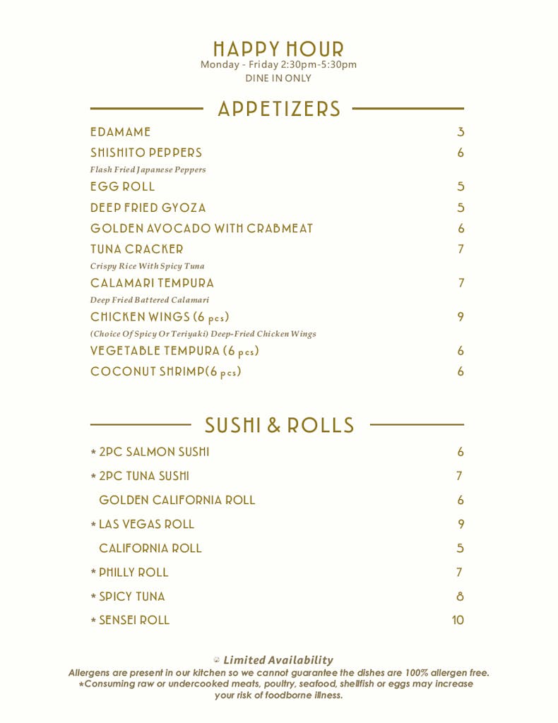 Menu - SWAN Sushi•Seafood•Bar