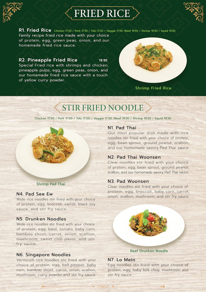Menu - Bangkok Thai & Japanese Restaurant