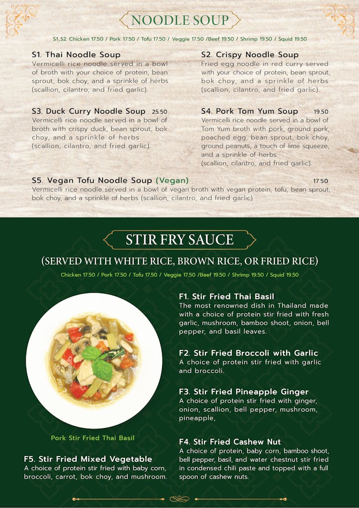 Menu - Bangkok Thai & Japanese Restaurant