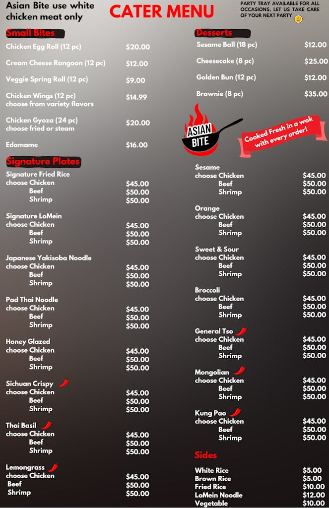 Menu - Asian Bite