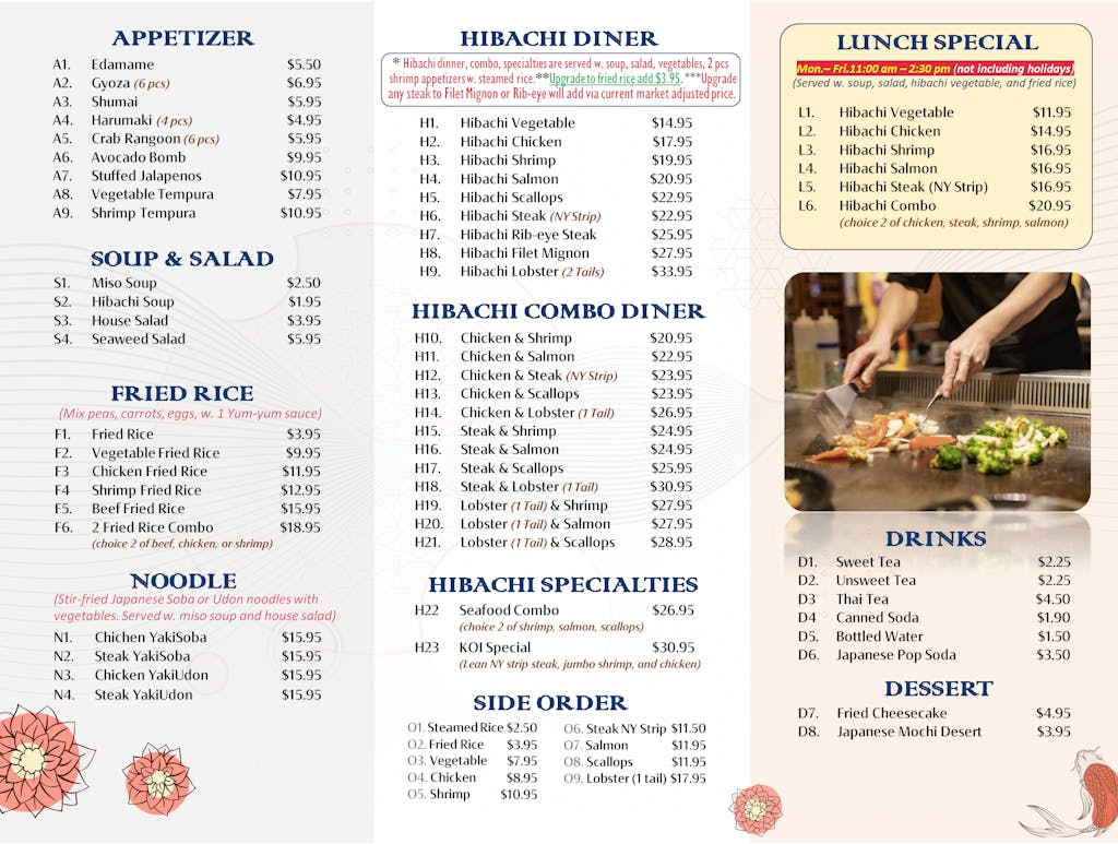 Menu - Koi Hibachi Express