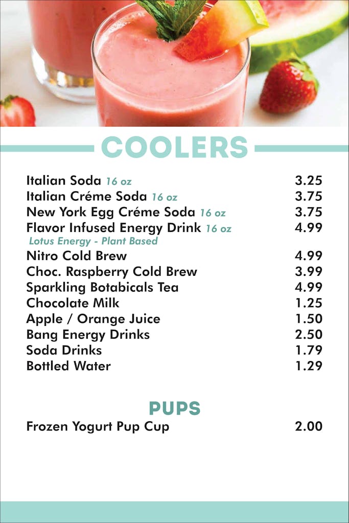 Menu Daylight Donuts Op