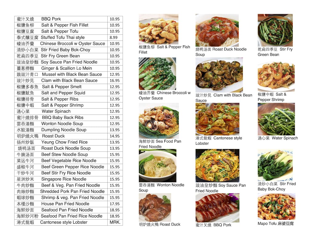 Menu - Sizzling Wok