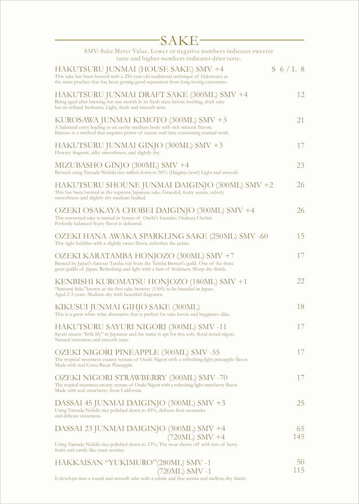 Menu - SWAN Sushi•Seafood•Bar