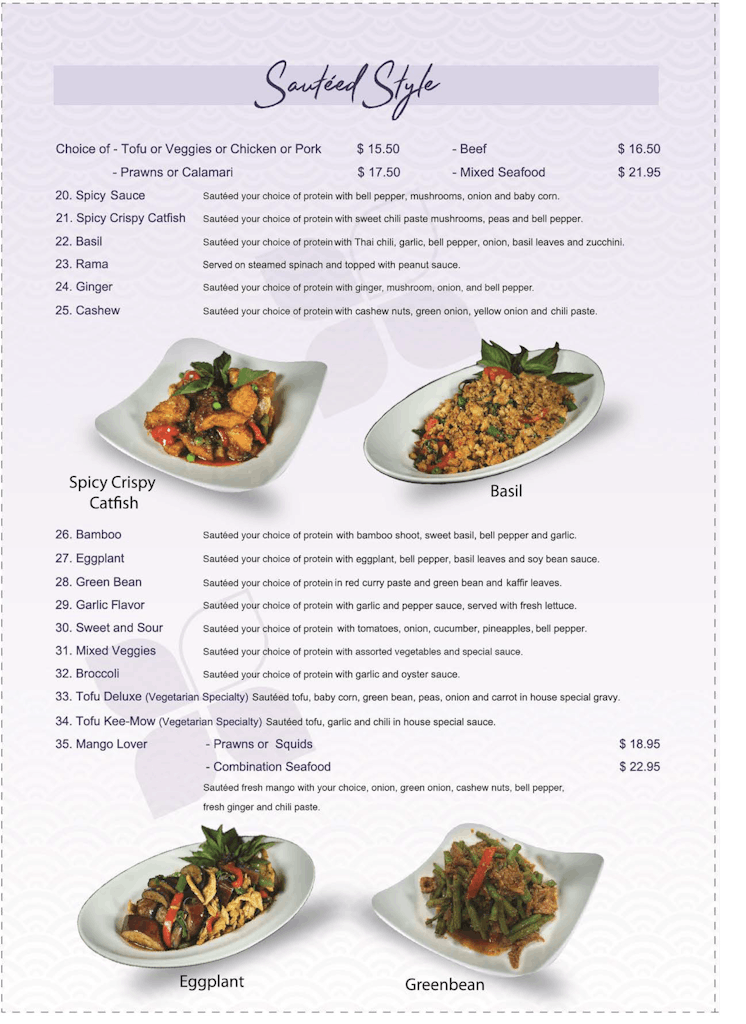 menu - Pad Thai Cuisine