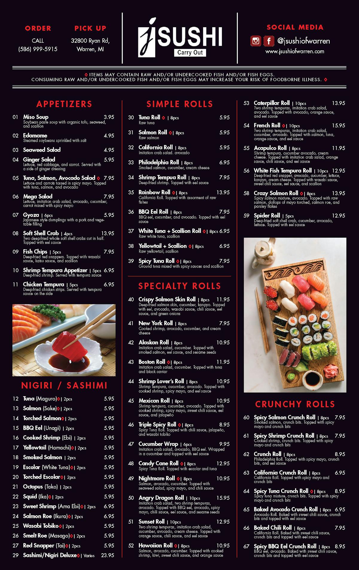 Menu - J Sushi