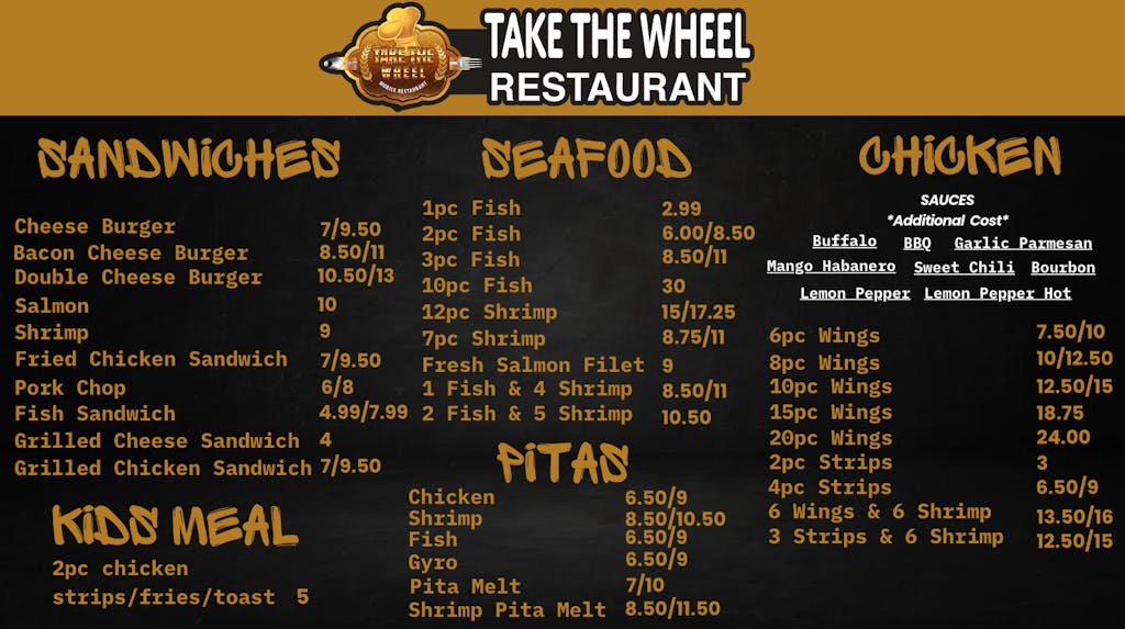 Menu - Take The Wheel