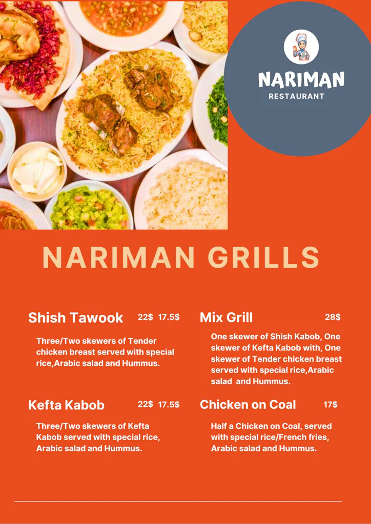 menu - Nariman Restaurant