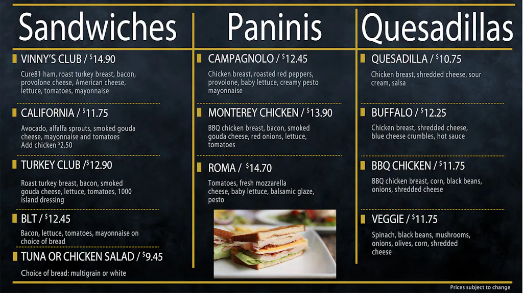 Menu - Vinny's Cafe