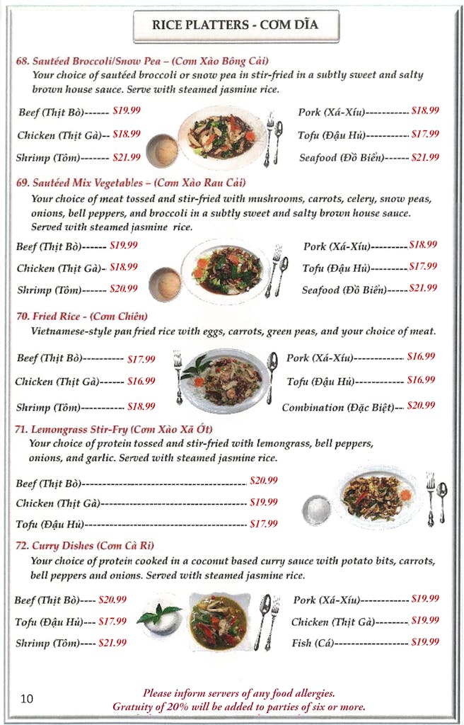 Menu - Saigon Palace