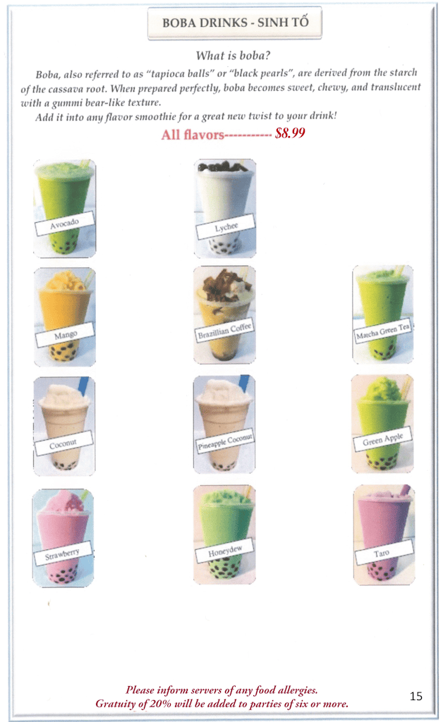 Menu - Saigon Palace