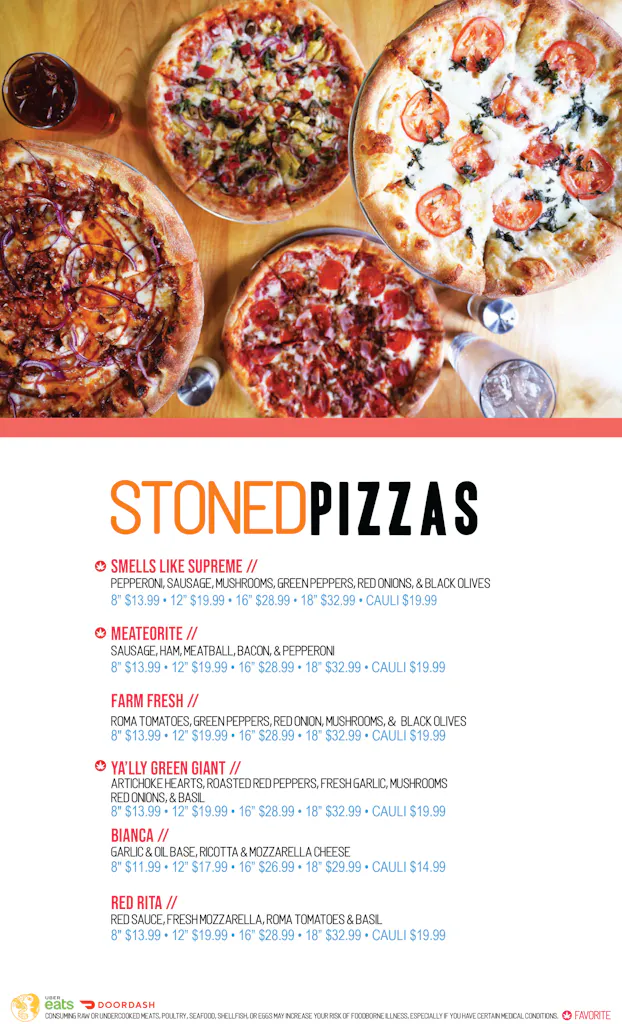 Menu - Stoned Pizza Kitchen
