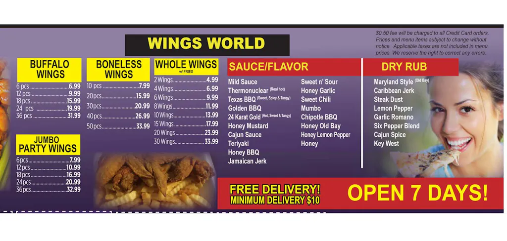 Menu - New Ravens Pizza