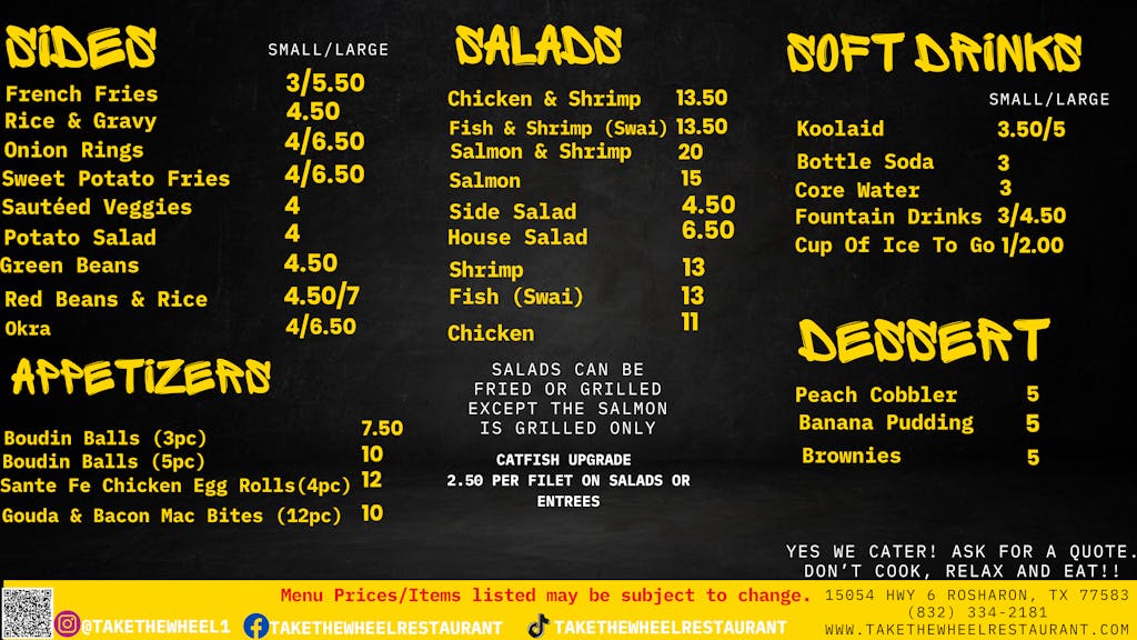 Menu - Take The Wheel