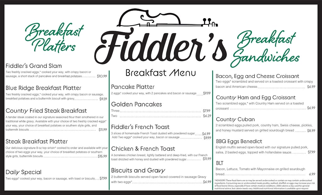 Menu - Fiddler's
