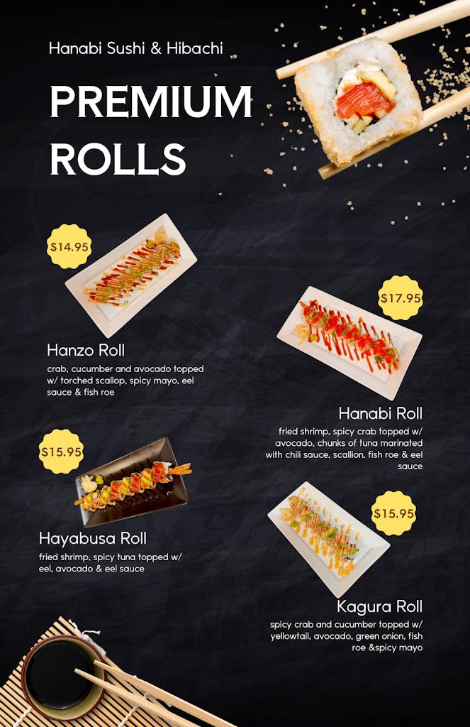 Menu - Hanabi Sushi & Hibachi