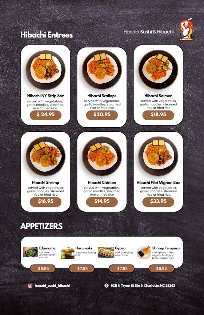 Menu - Hanabi Sushi & Hibachi