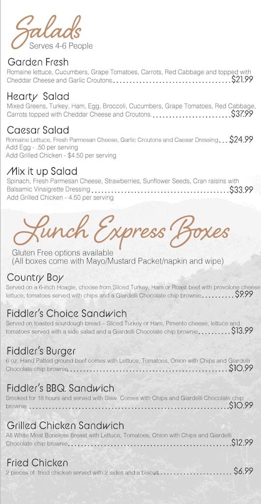 Catering - Fiddler's