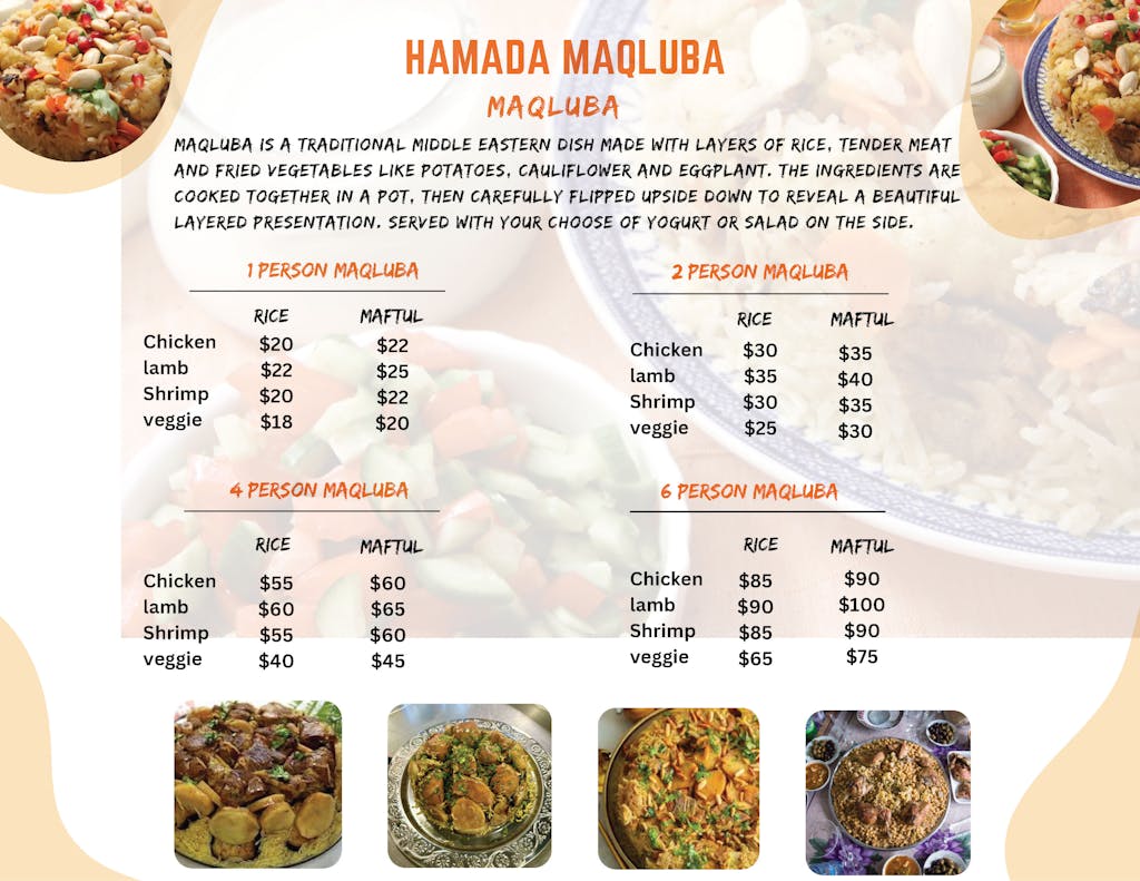 Menu - Hamada Maqluba