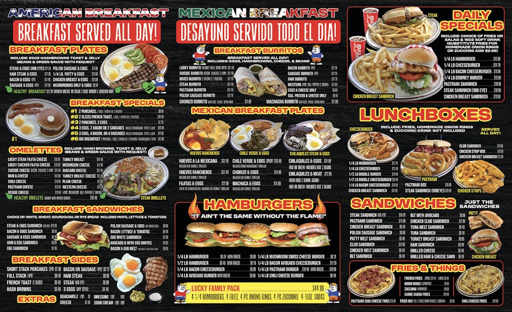 Menu - Lucky Guys Burgers
