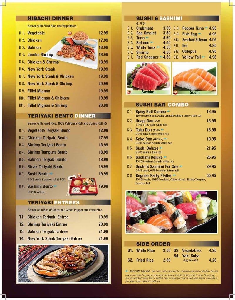 Menu - Sake House (Beaver Dam)