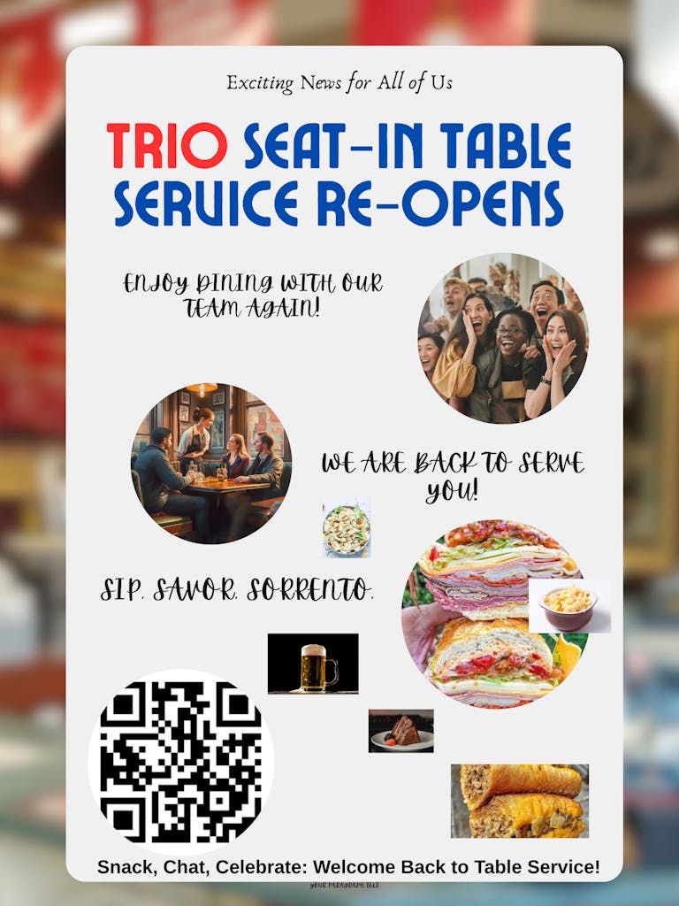 Announcements & Deals - Trio Cold Cuts & Sandwich Pub