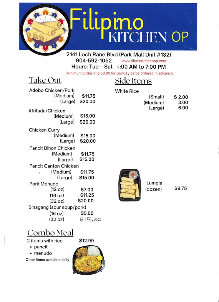 Menu - Filipino Kitchen